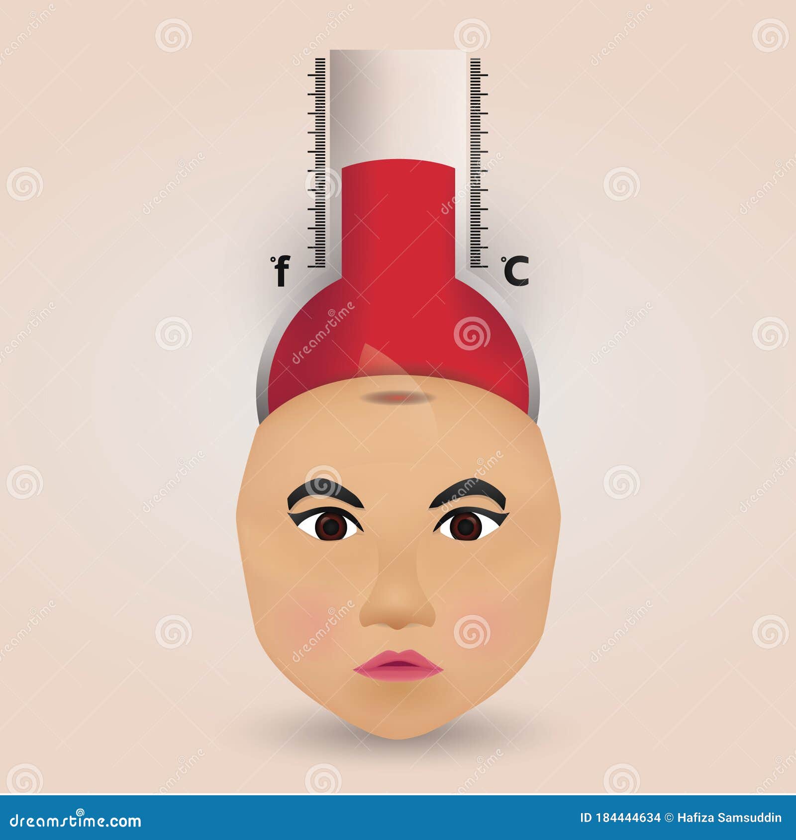 Head Thermometer. Vector Illustration Decorative Background Design ...