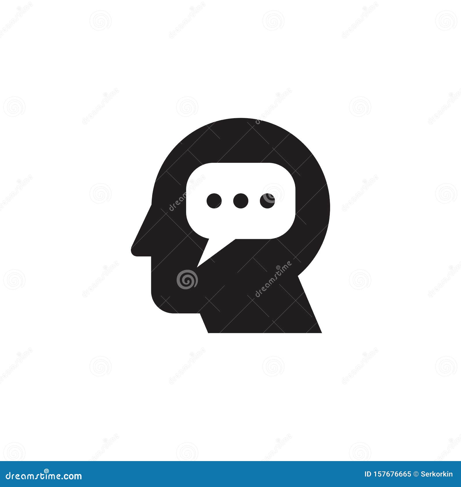 Head Think Concept Icon Design. Message Talk Sign. Creative Idea Symbol ...