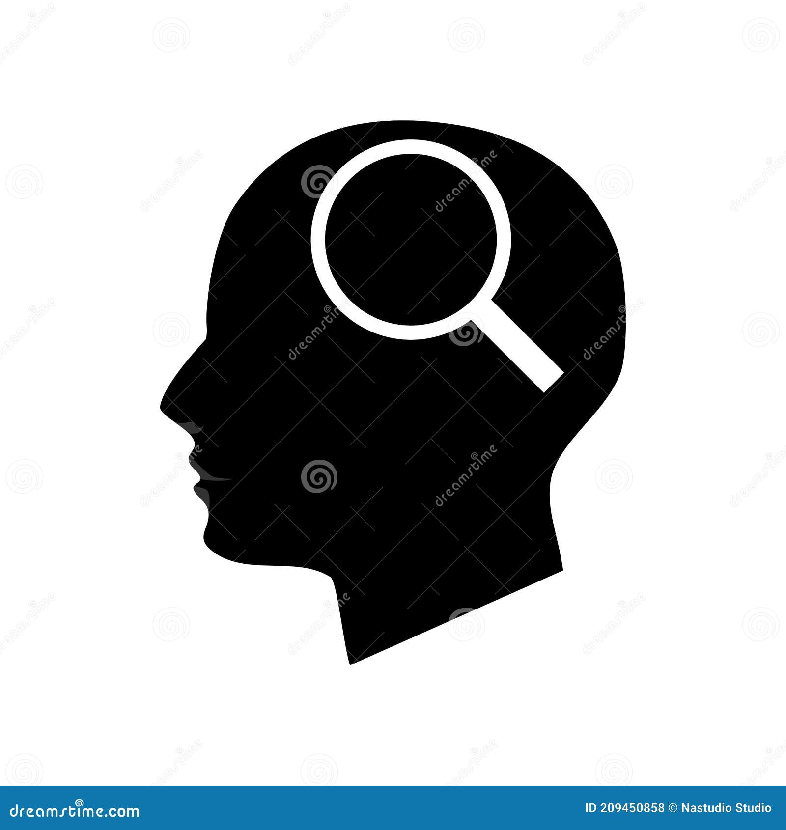 Head Thinking Search on White Background. Vector Illustration Stock ...