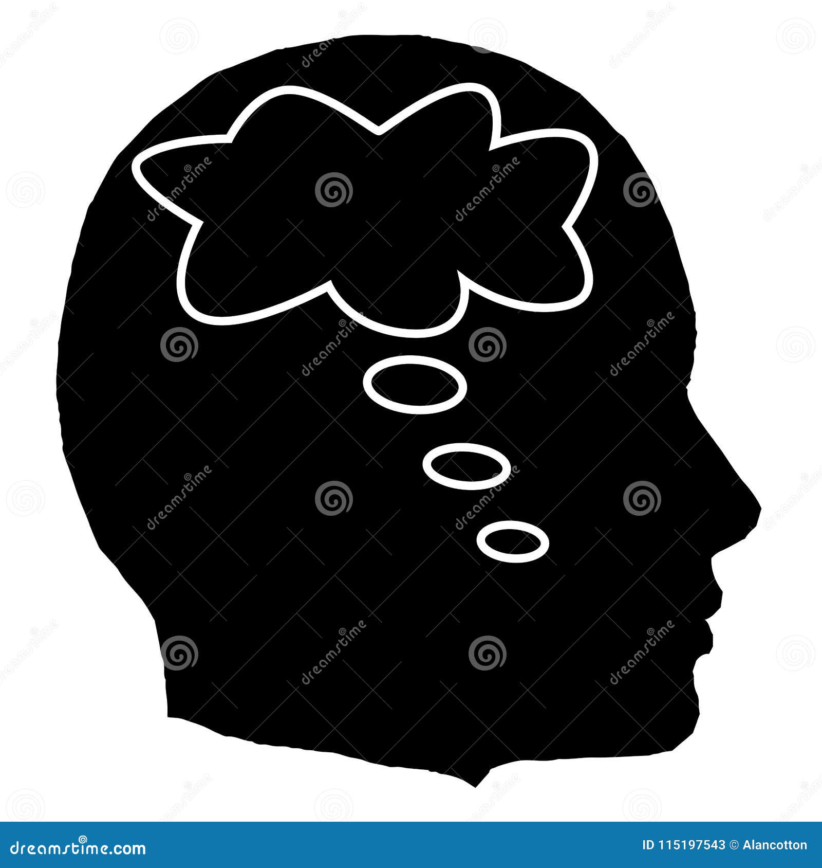 Head Thought Bubble stock vector. Illustration of solution - 115197543