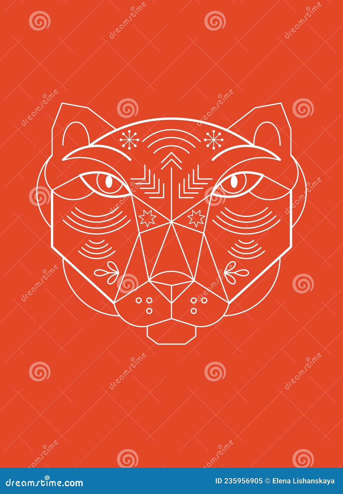 Head of the Tiger in Geometry Style. Geometric Style Stock Vector ...