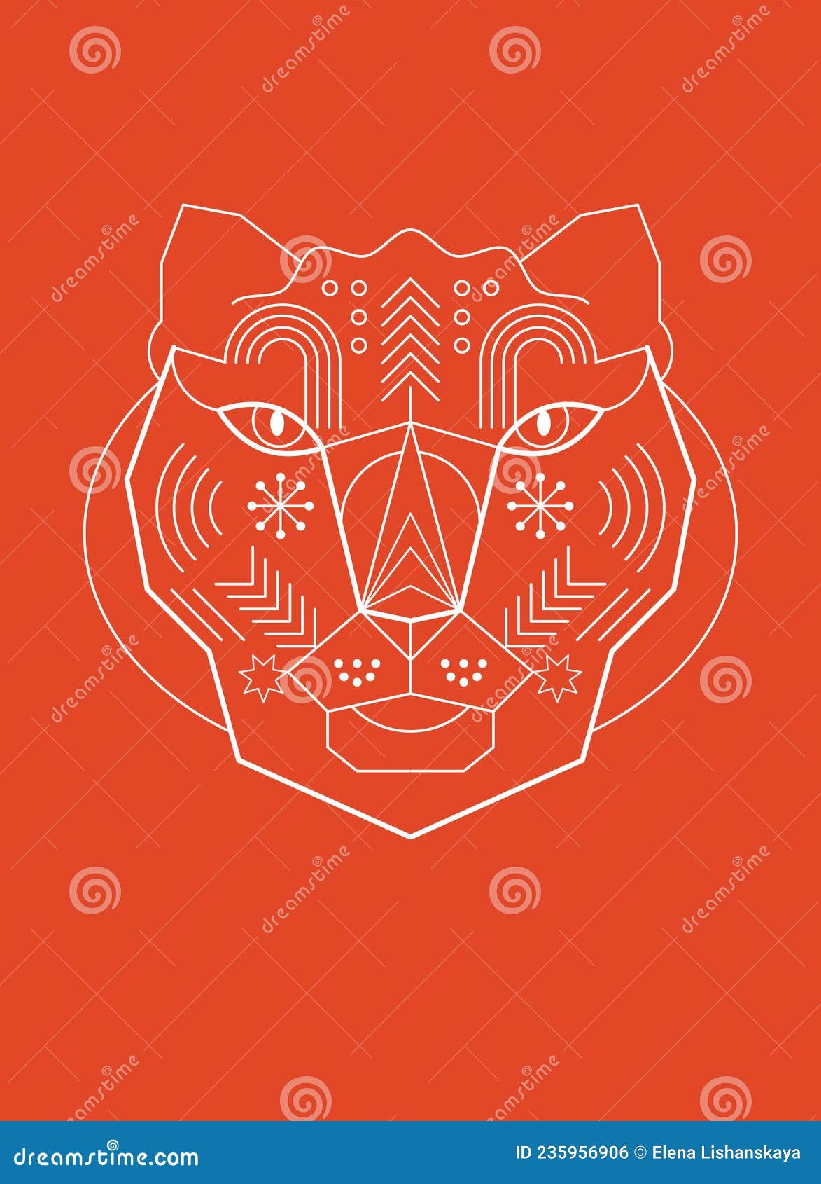 Head of the Tiger in Geometry Style. Geometric Style Stock Vector ...