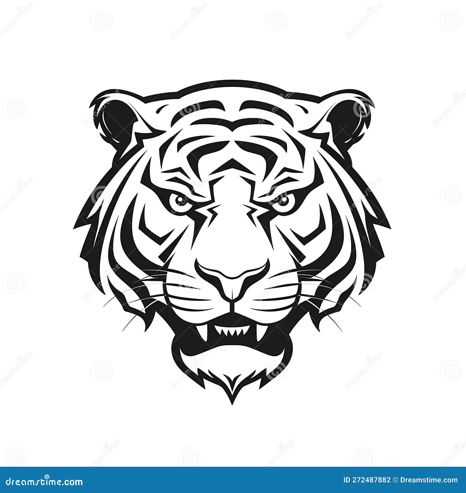 Head of Tiger Symbol Illustration. Generative AI Stock Illustration ...