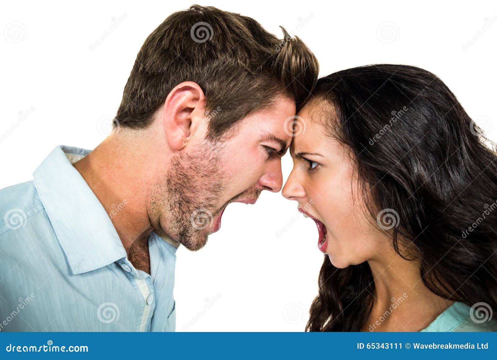 Head To Head Couple Screaming Stock Image - Image of attractive ...