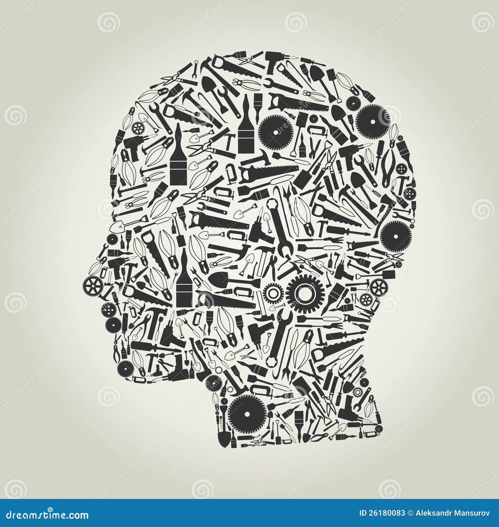 Head the tool stock vector. Illustration of internet - 26180083