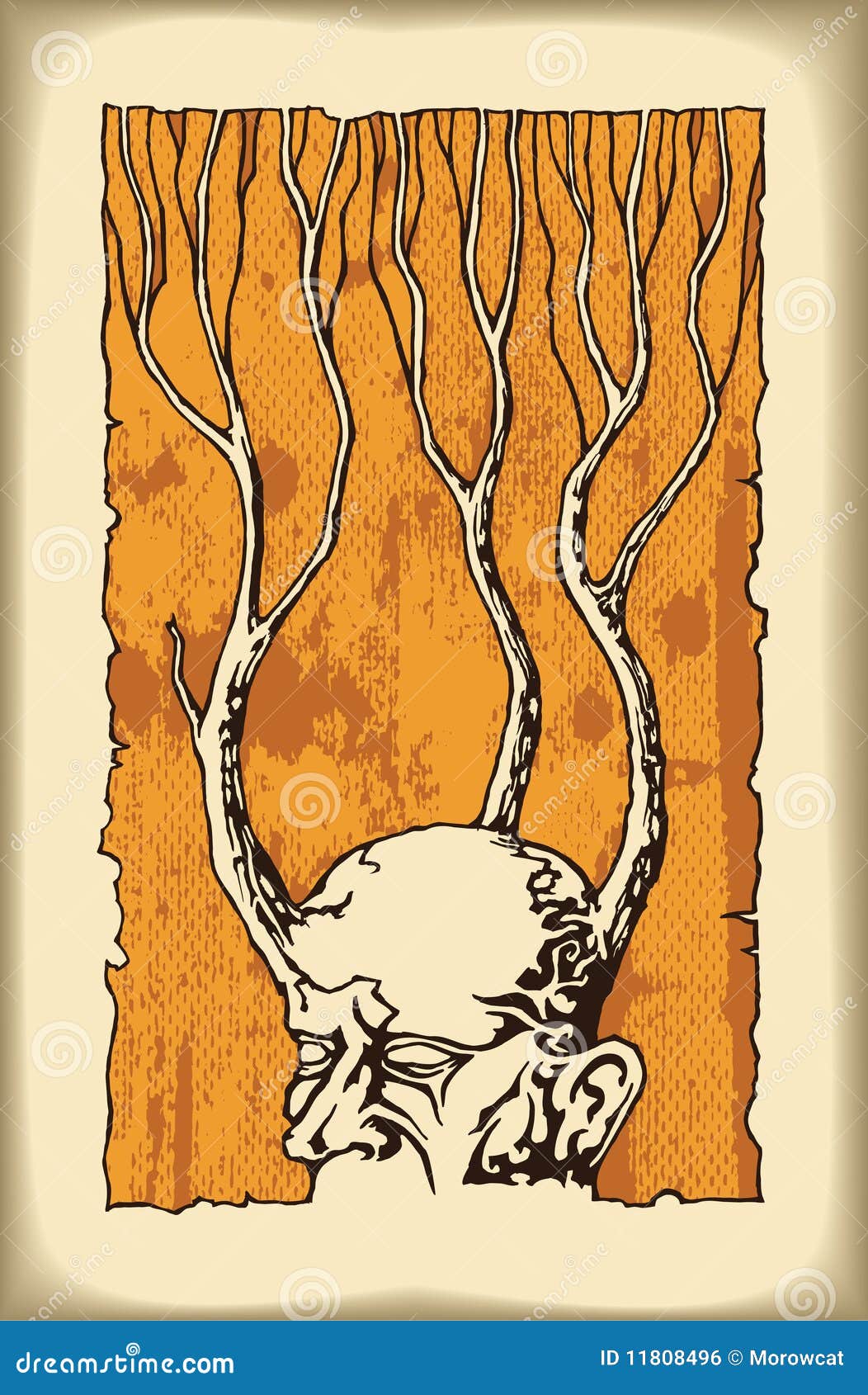 Head with Trees stock vector. Illustration of ontemplation - 11808496