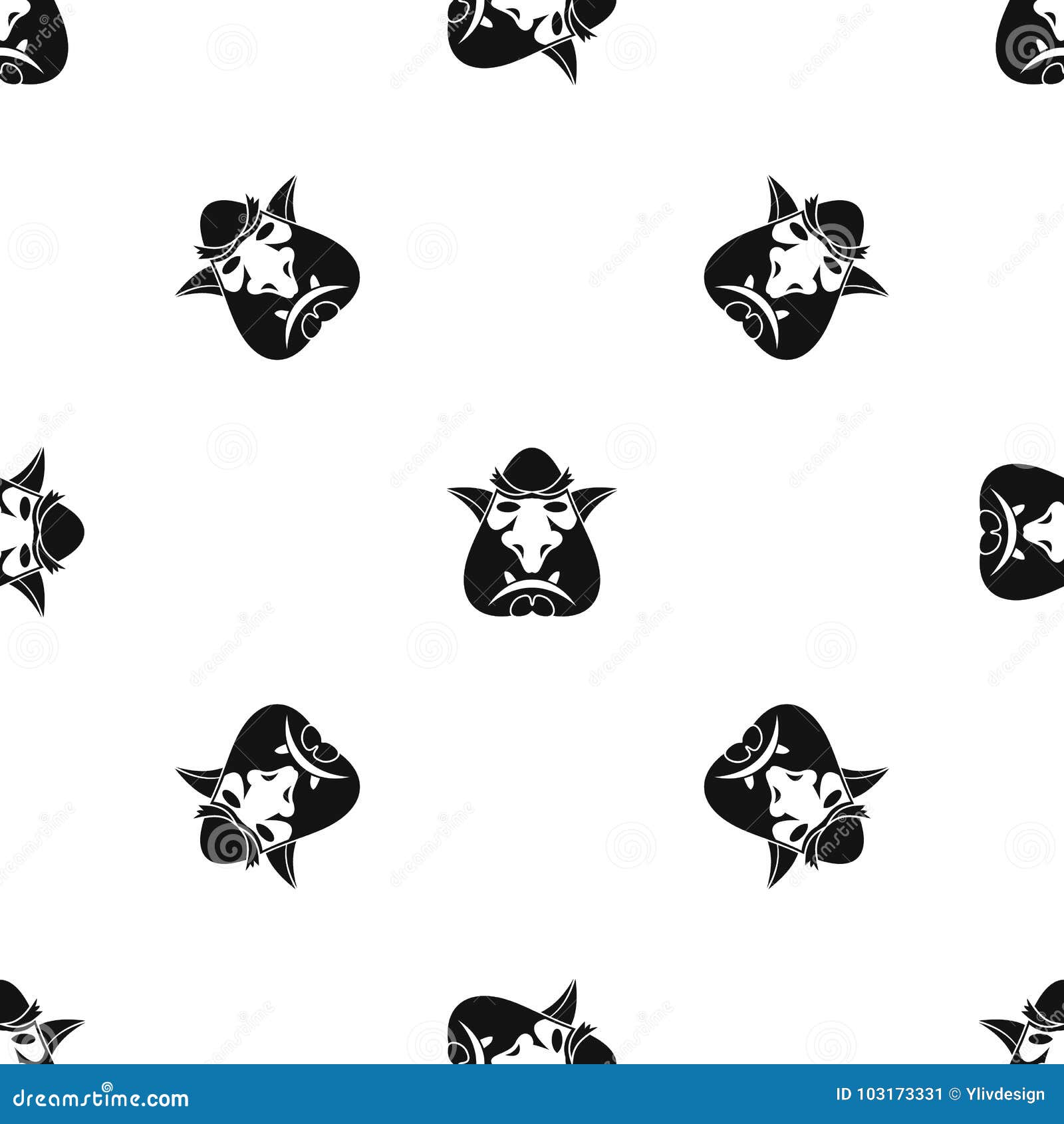 Head of Troll Pattern Seamless Black Stock Vector - Illustration of ...
