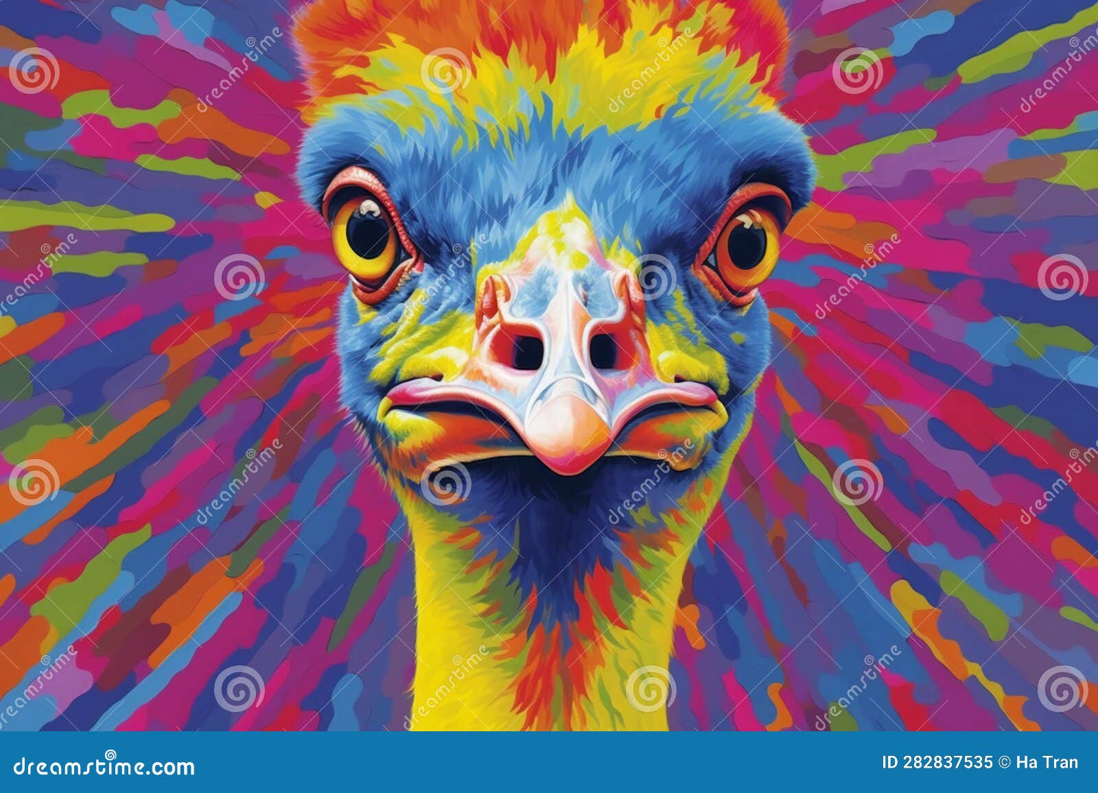 Head of a Turkey on a Multicolored Background Stock Illustration ...