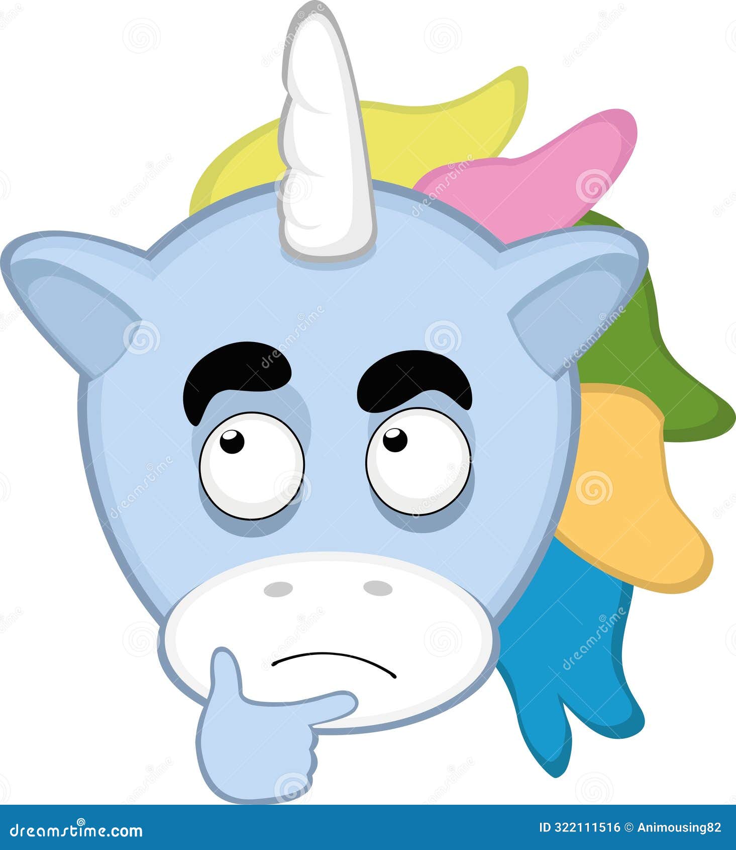 Unicorn Confused Oops. Magic Horse Perplexed Emotions. Fairy Beast ...