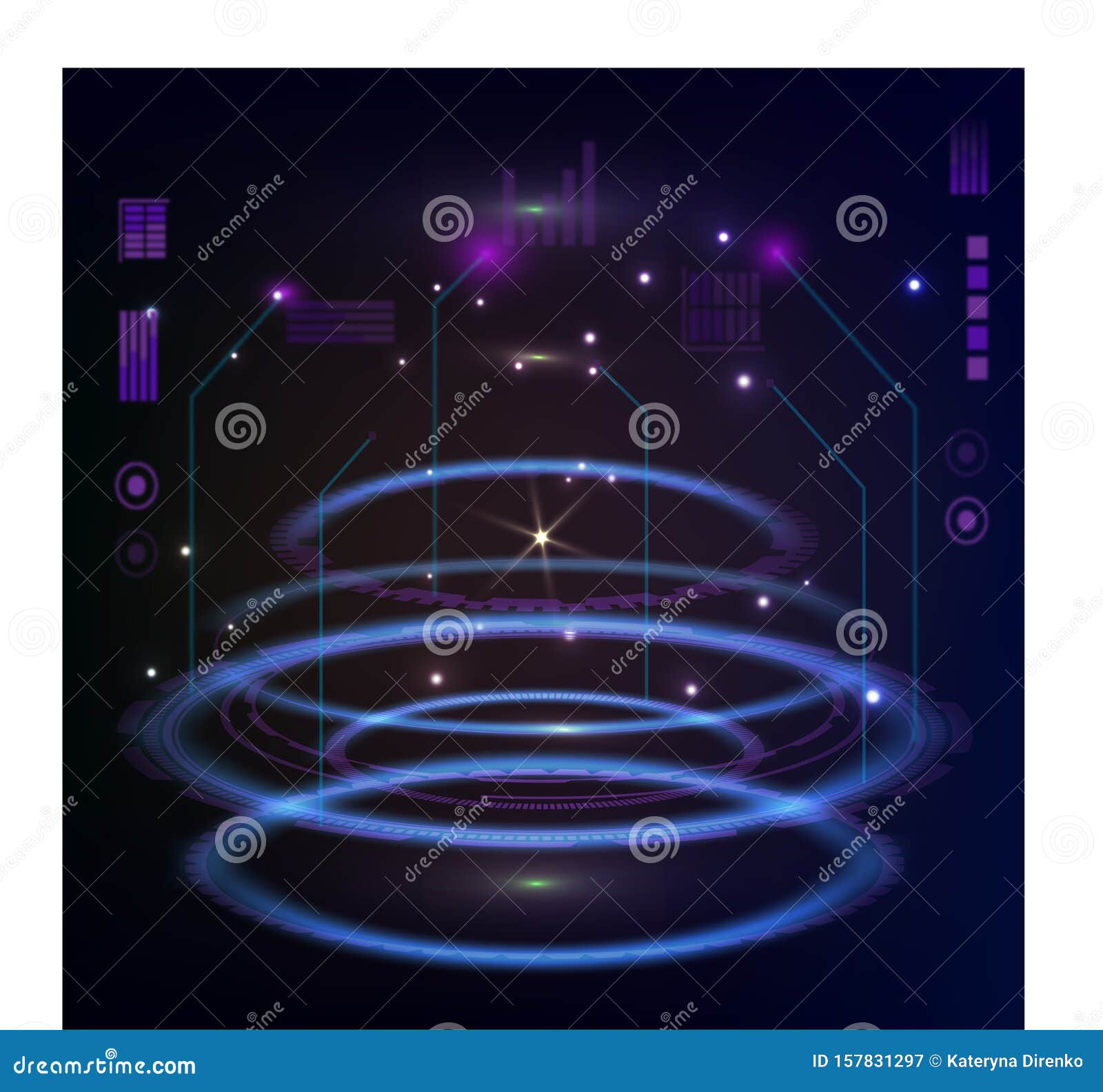 Head-up Display Elements For The Web And App. Futuristic User Interface ...