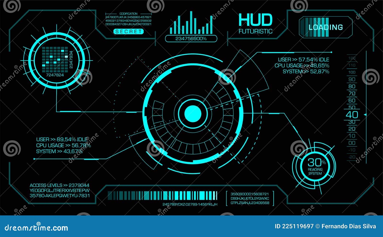 Head Up Display Futuristic. Image Vector. Stock Vector - Illustration ...