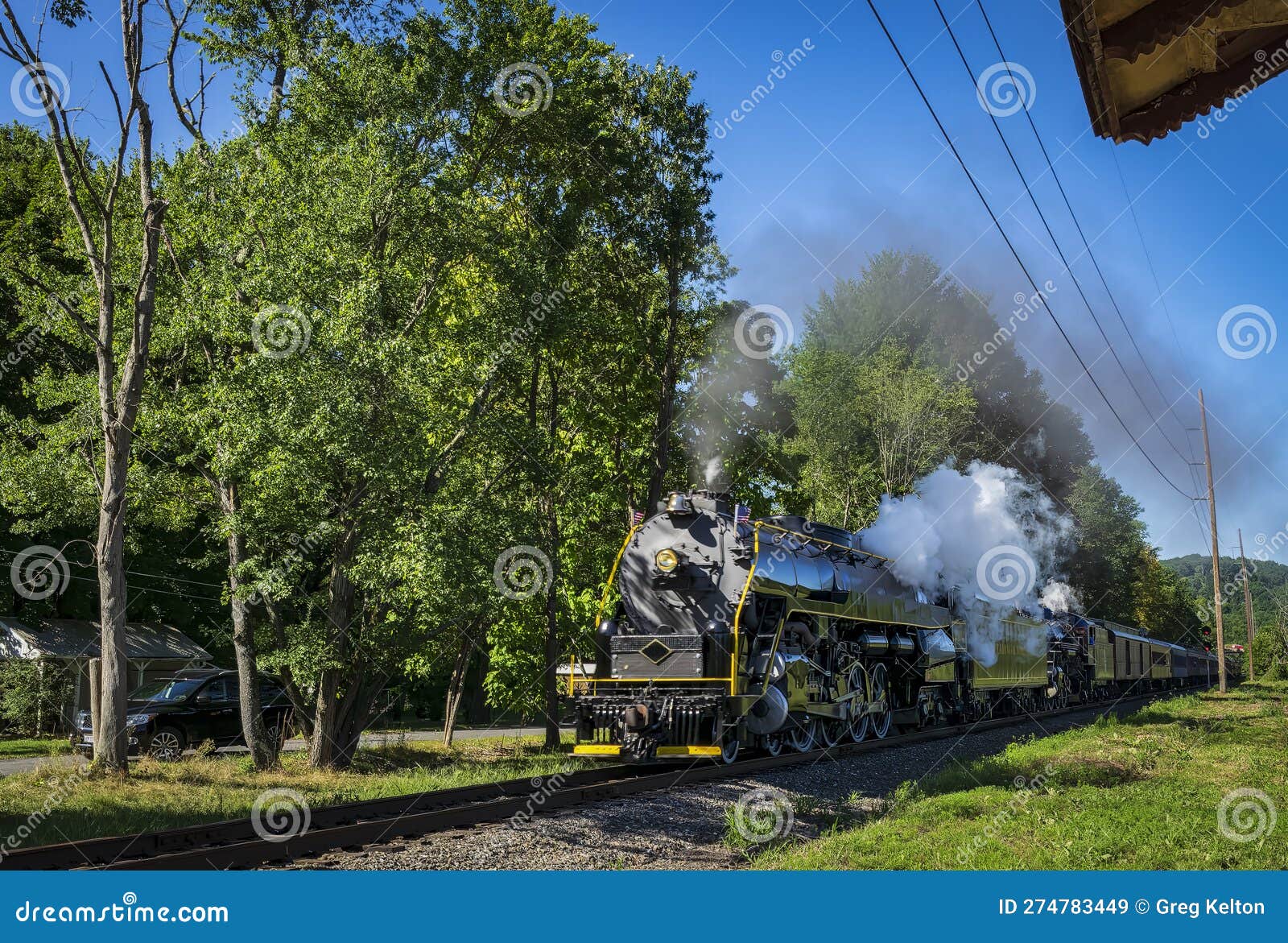 Double Header Steam Locomotive Stock Photo | CartoonDealer.com #75414552