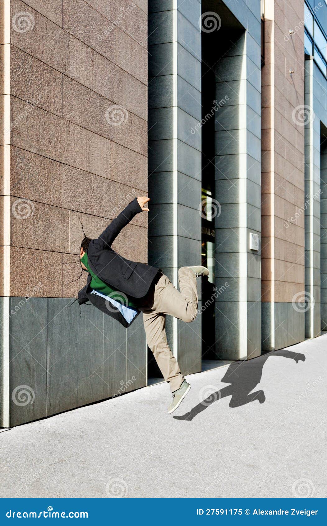 Head in wall stock image. Image of break, crack, failure - 27591175