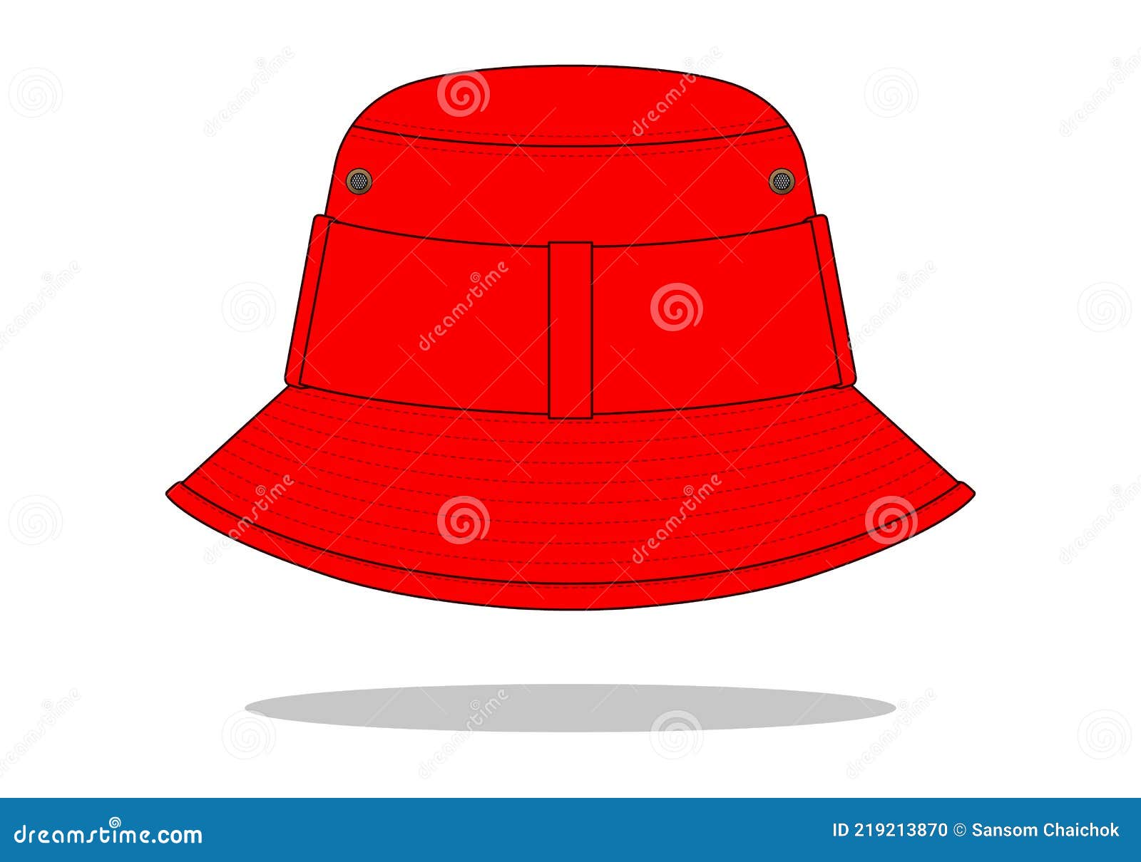 Red Bucket Hat Template Vector Stock Vector - Illustration of clothes ...