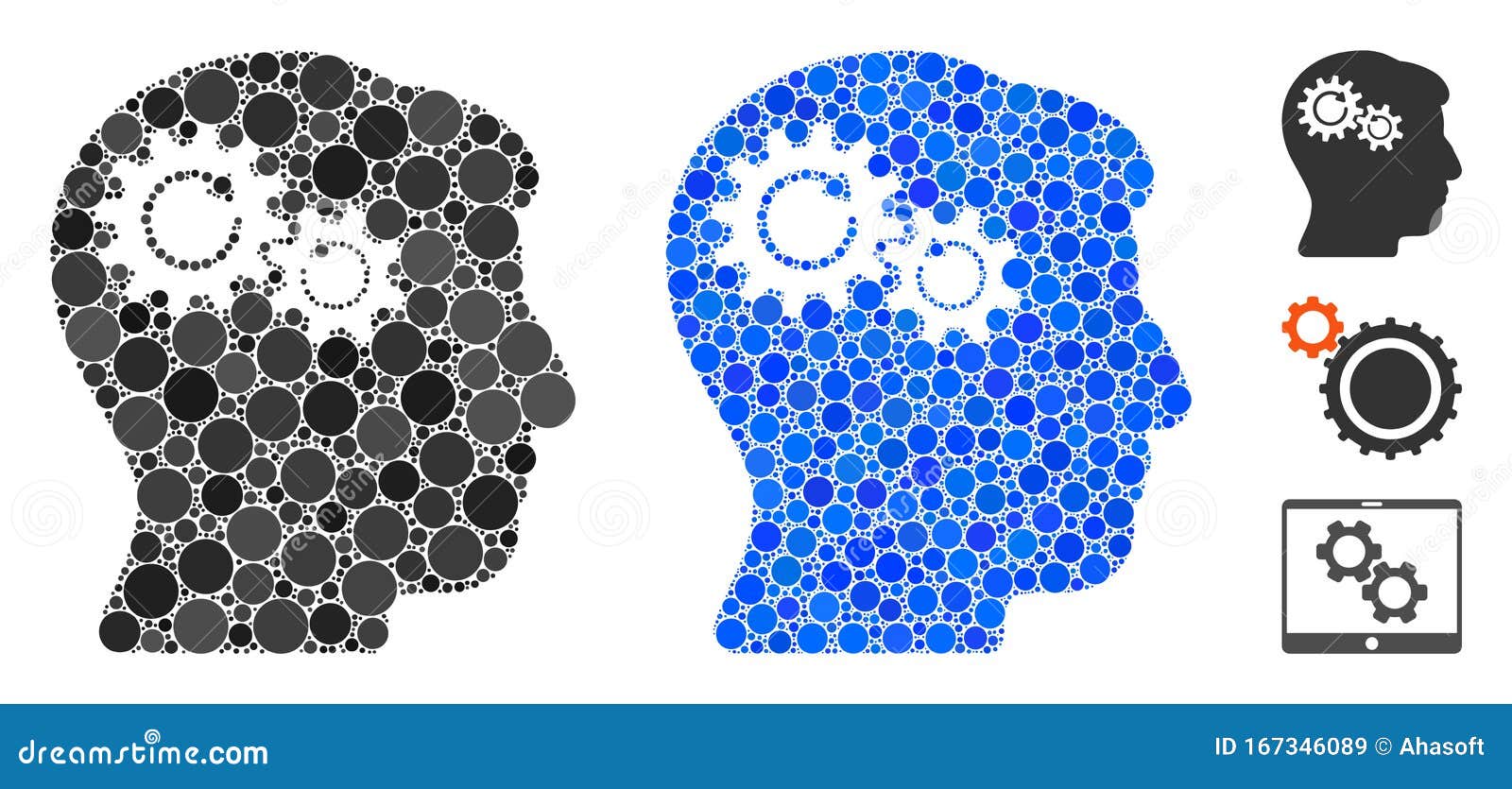 Head Wheels Rotation Mosaic Icon of Circles Stock Vector - Illustration ...