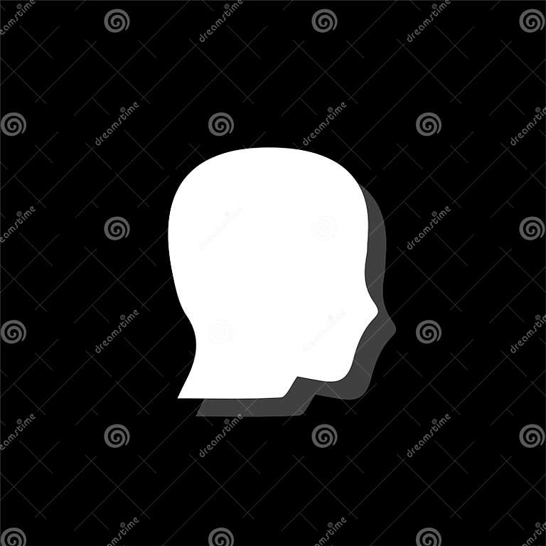 Head icon flat stock illustration. Illustration of outline - 138008608