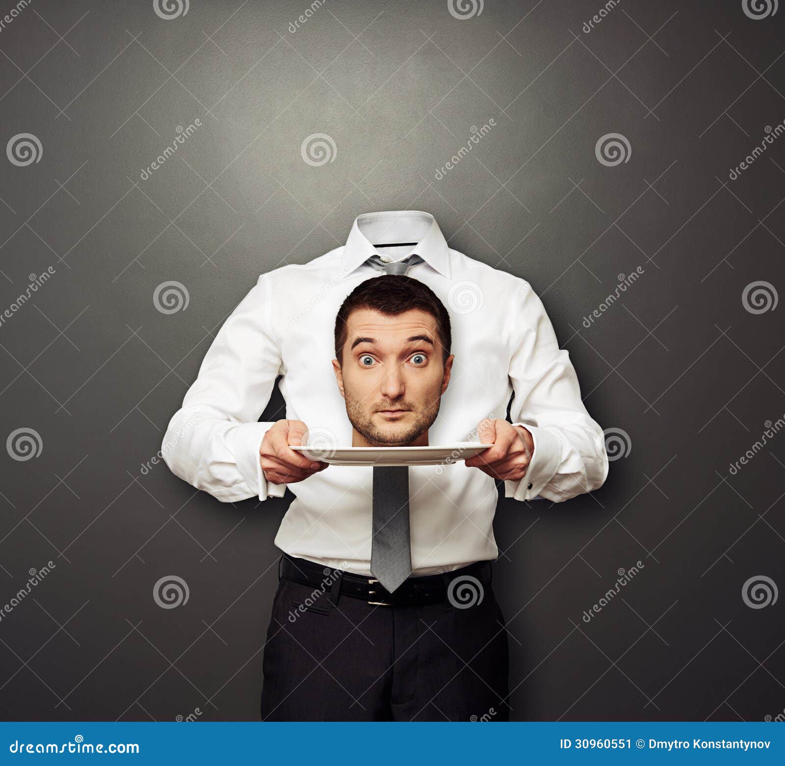 Head on the white plate stock image. Image of empty, looking - 30960551