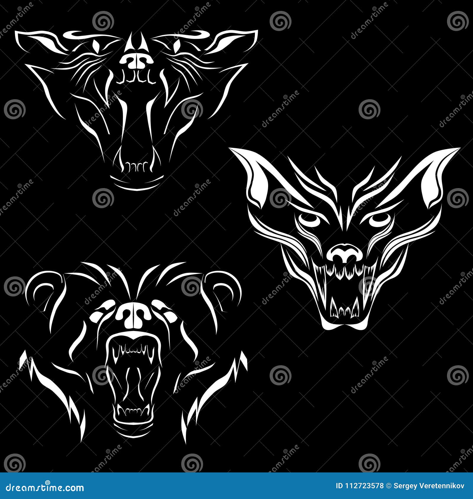 The head of a wild beast stock vector. Illustration of panther - 112723578