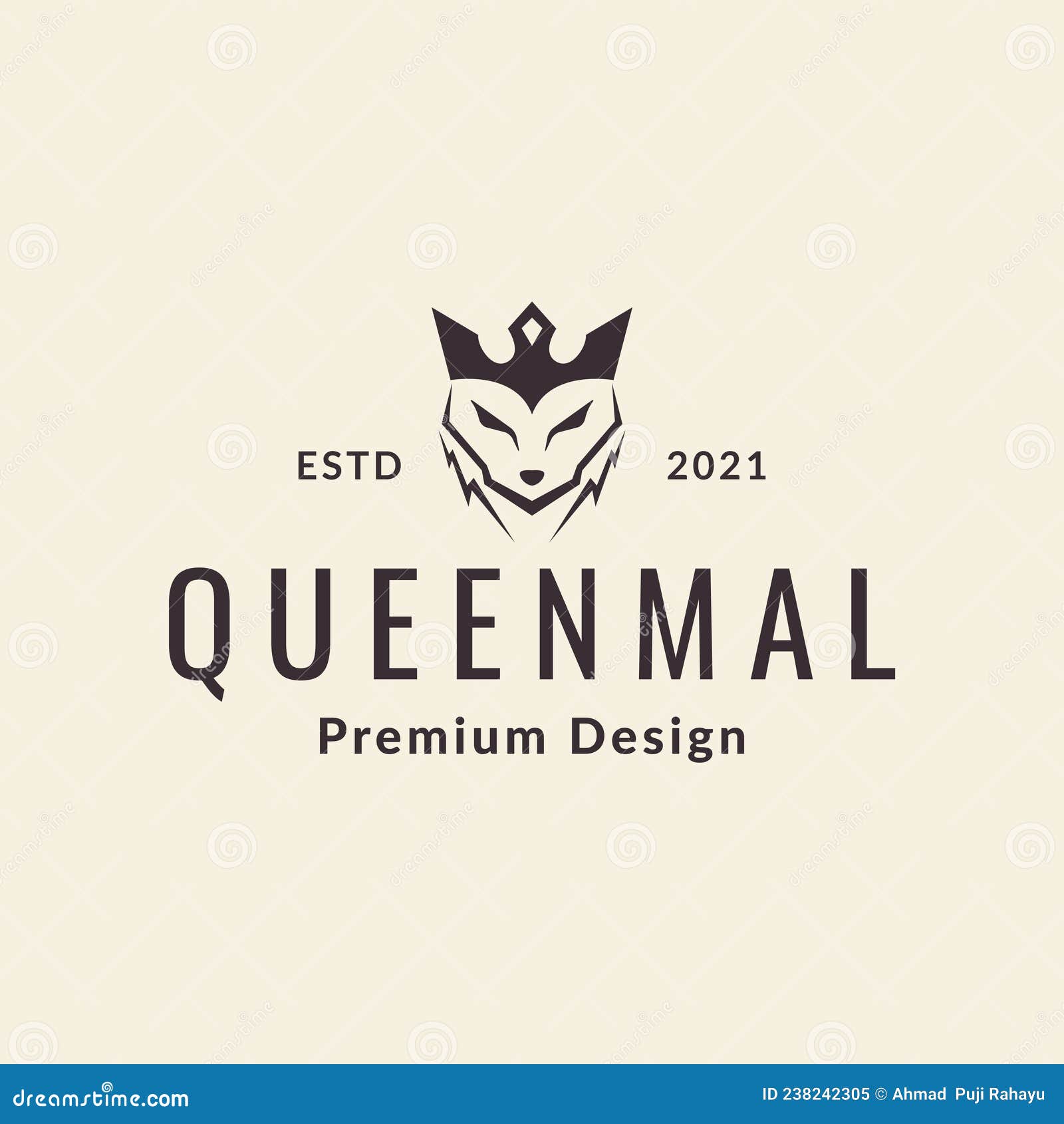 Head Wolf with Crown Hipster Logo Design Vector Graphic Symbol Icon ...