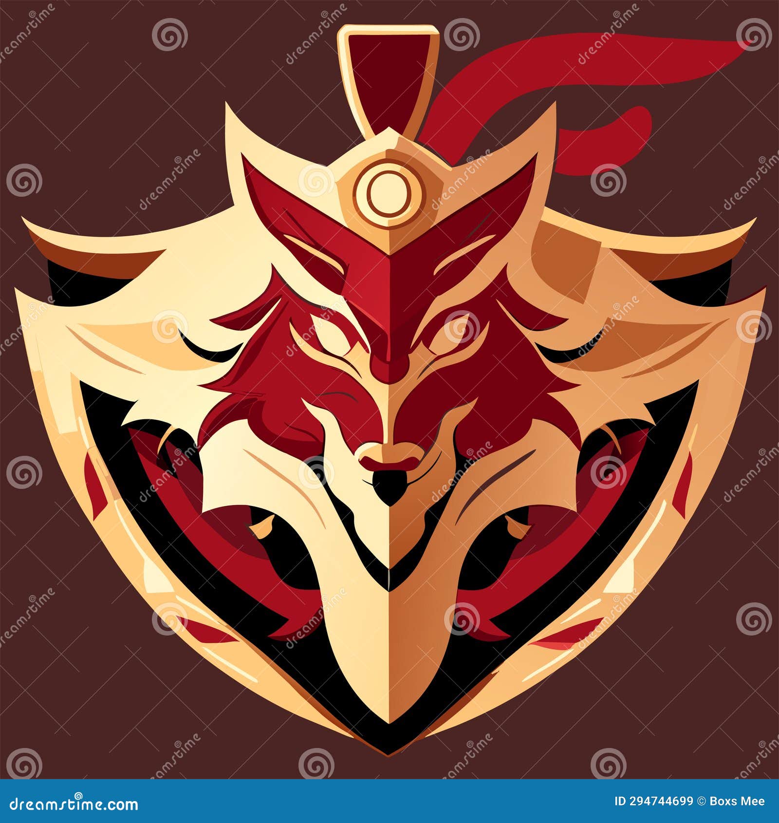 Head of a Wolf in the Form of a Shield. Vector Illustration Stock ...