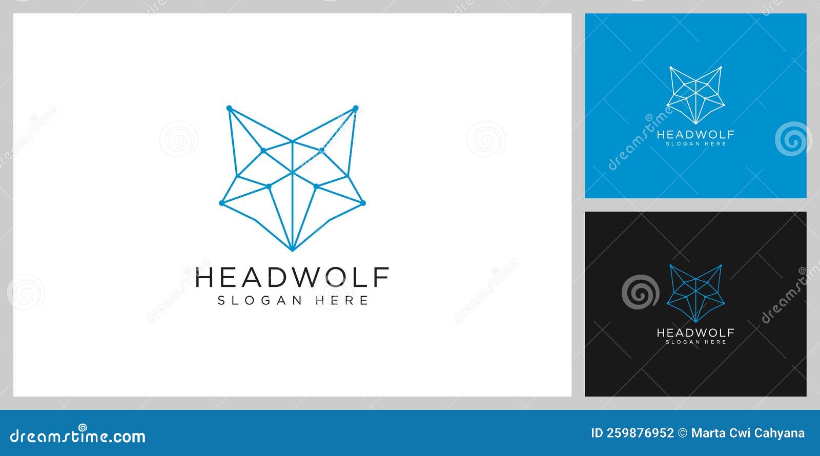 Head Wolf Logo Vector and Line Style Stock Vector - Illustration of animal, concept: 259876952