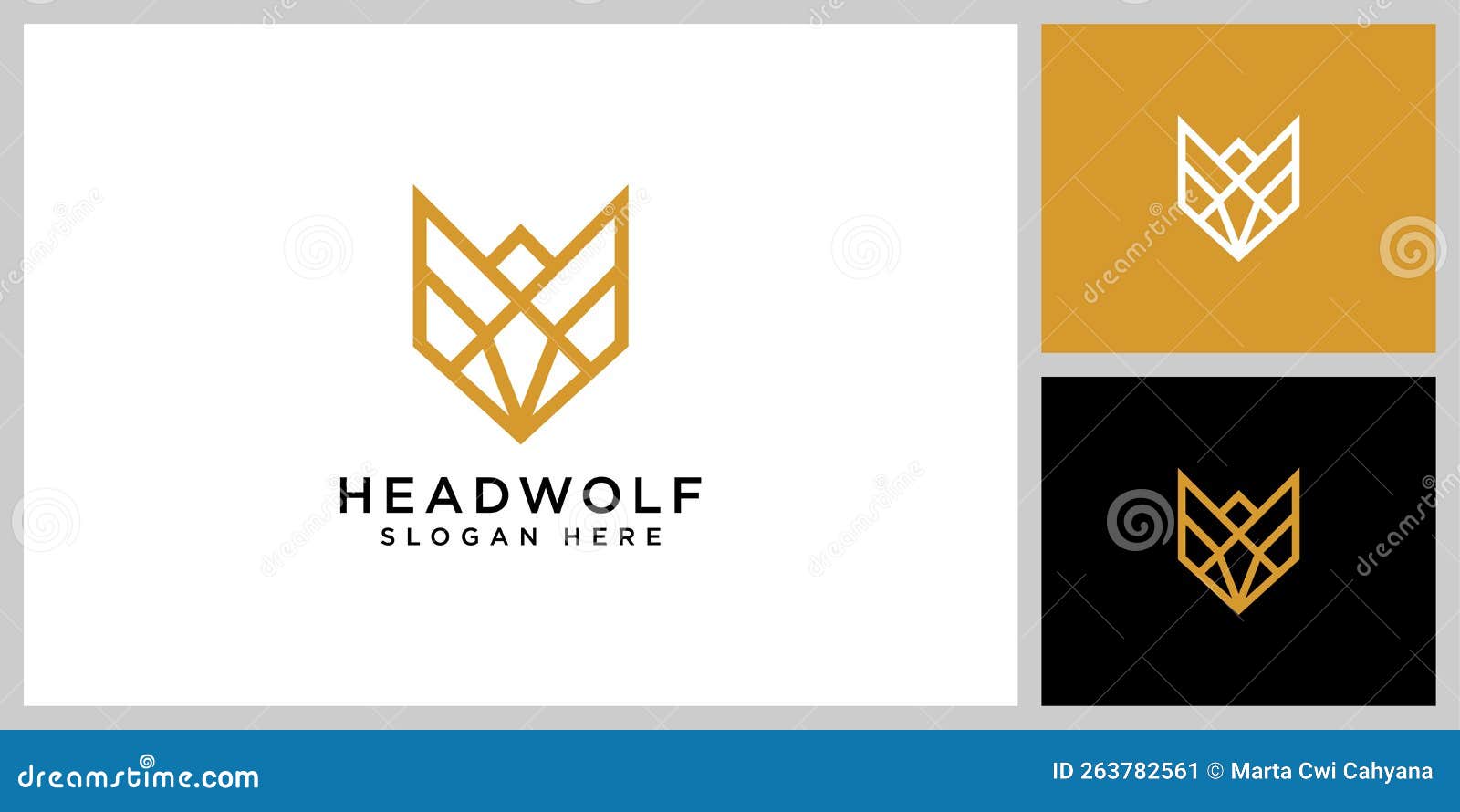 Head Wolf Logo Vector and Line Style Stock Vector - Illustration of ...