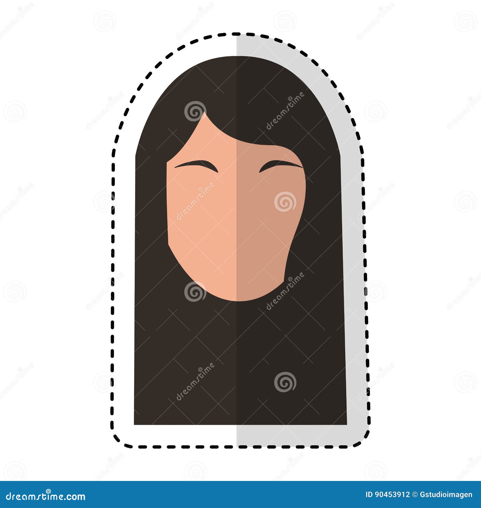 Head woman character icon stock vector. Illustration of character ...