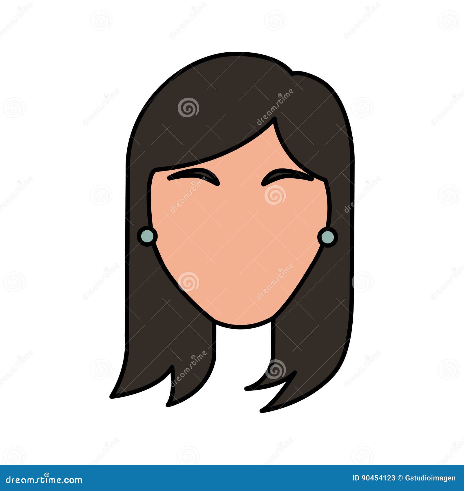 Head woman character icon stock vector. Illustration of sensual - 90454123
