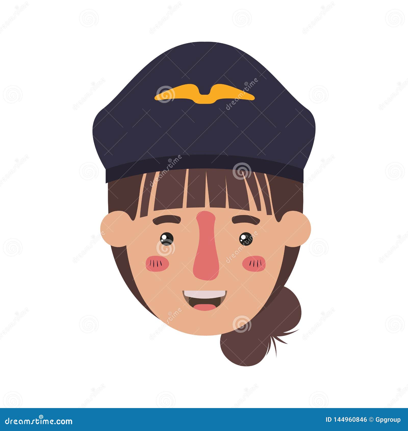 Head of Woman Pilot Avatar Character Stock Vector - Illustration of ...