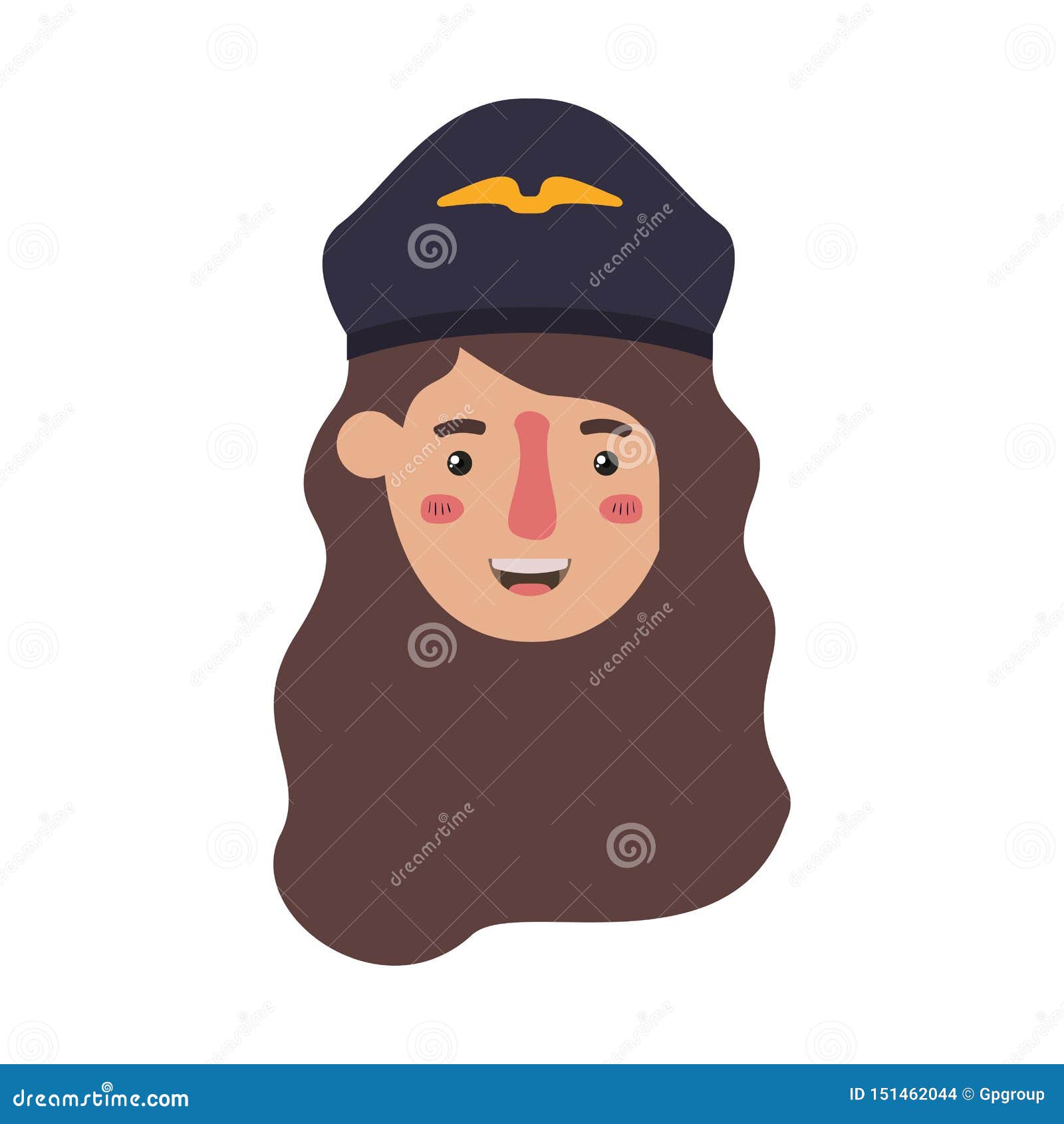 Head of Woman Pilot Avatar Character Stock Vector - Illustration of ...