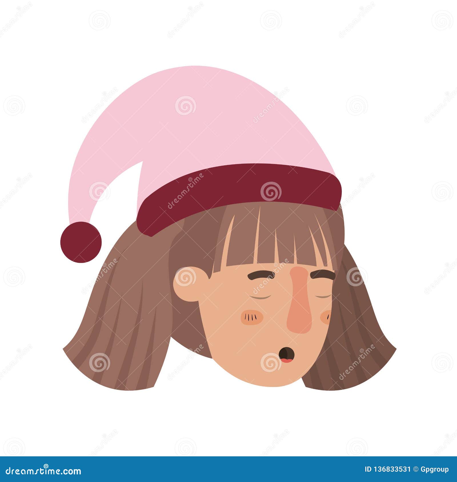 Head of Woman Sleeping Avatar Character Stock Vector - Illustration of ...