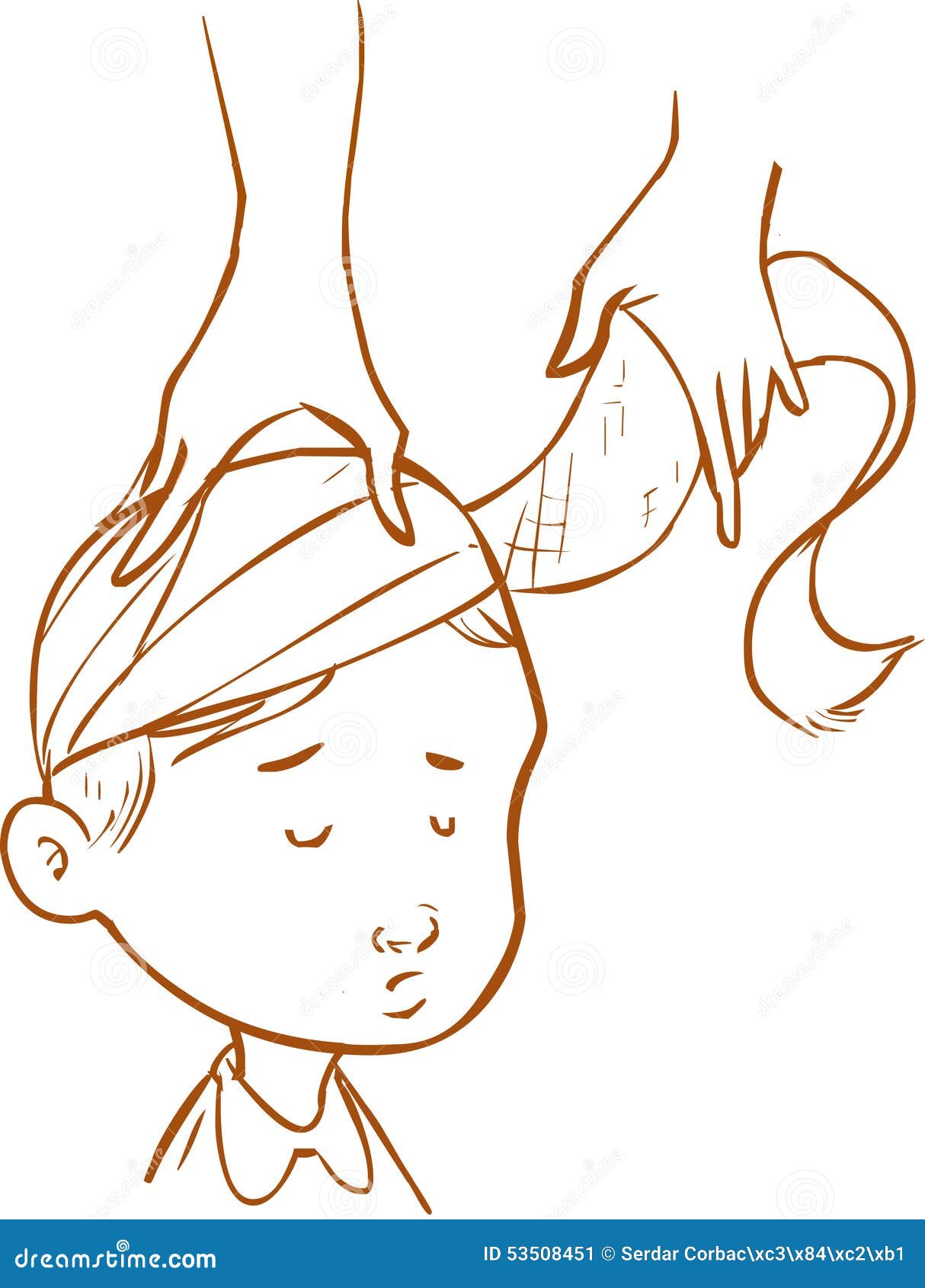 Head wrapped bandage child stock vector. Illustration of head - 53508451