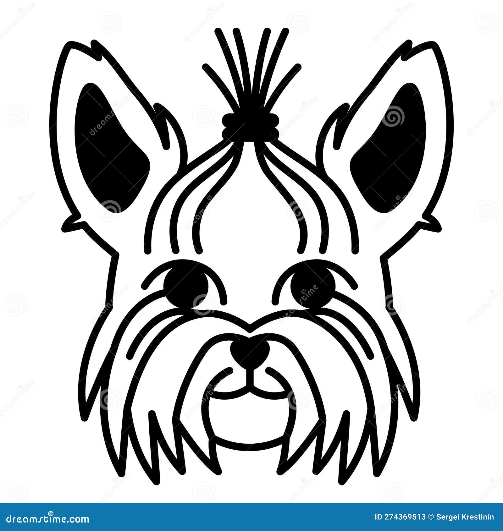 Head of Yorkshire Terrier. stock vector. Illustration of head - 274369513