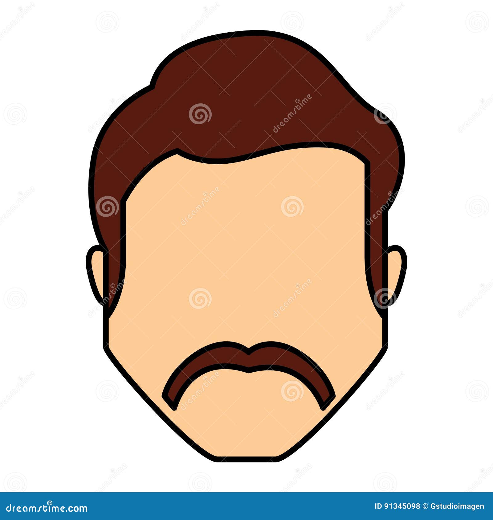 Head young man icon stock vector. Illustration of looking - 91345098