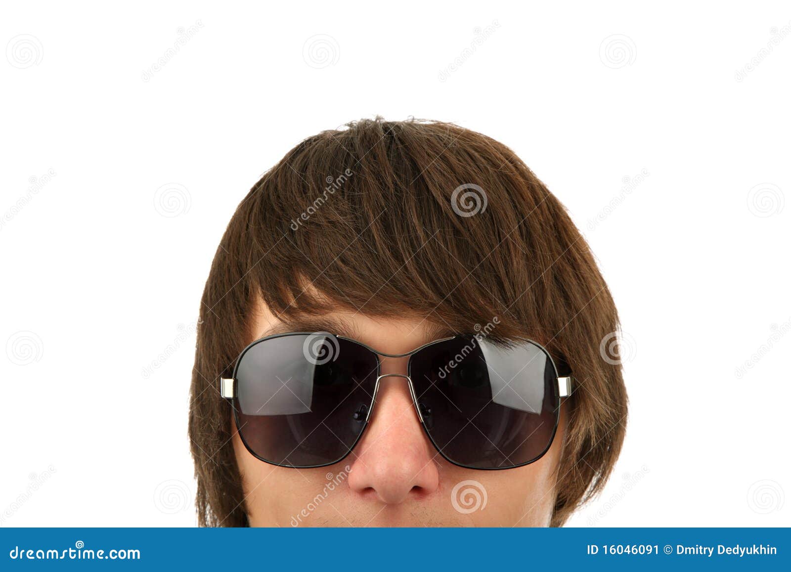 Head of the Young Man in Sunglasses Stock Image - Image of corner ...