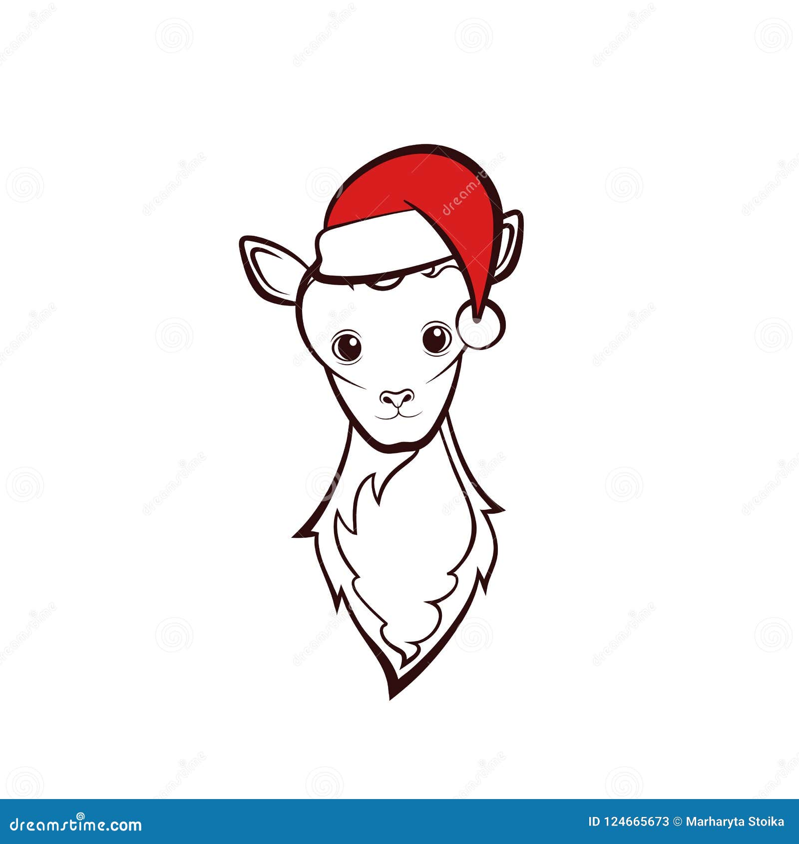 Head of a young mutton. stock vector. Illustration of logo - 124665673