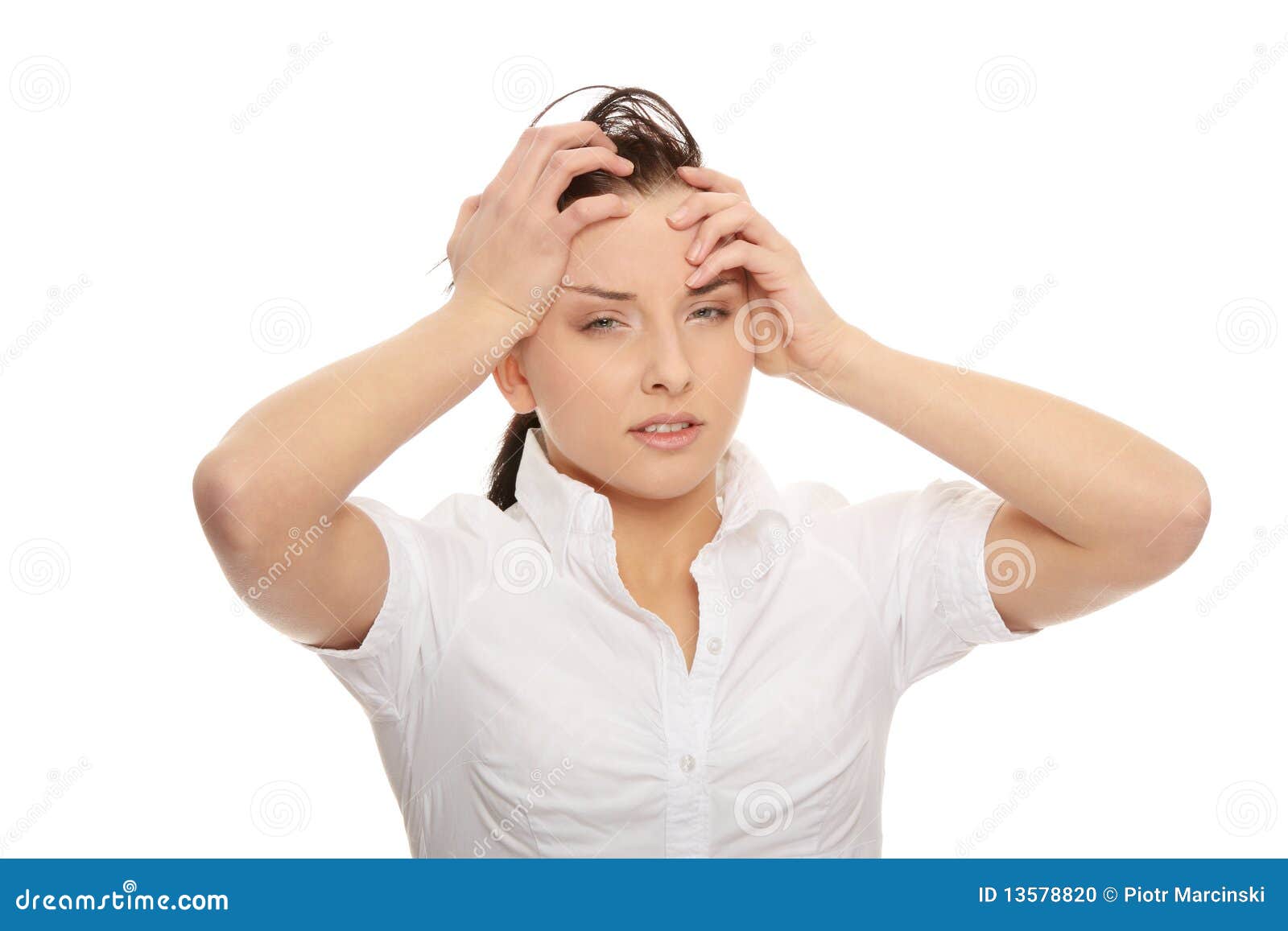 Headache stock photo. Image of attractive, fatigue, expression - 13578820