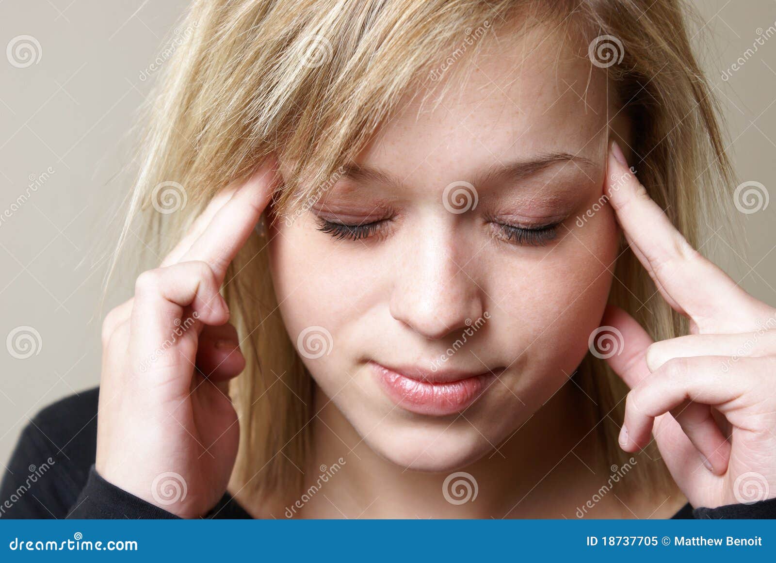 Headache stock image. Image of person, female, hold, complications ...