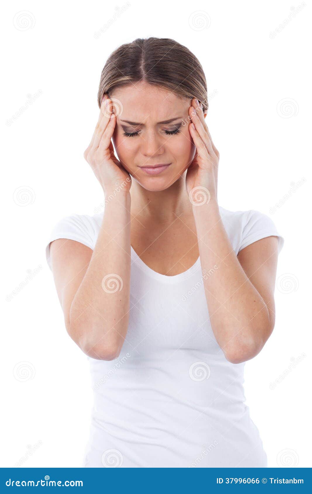 Headache stock photo. Image of beautiful, woman, cute - 37996066