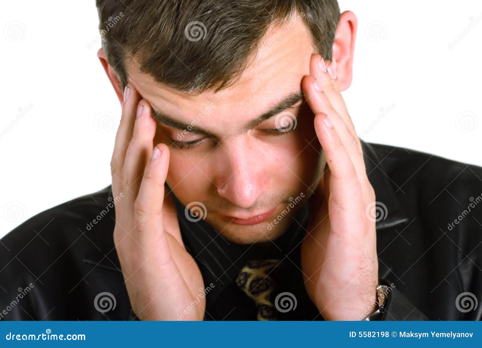 Headache stock photo. Image of loss, caucasian, irritation - 5582198