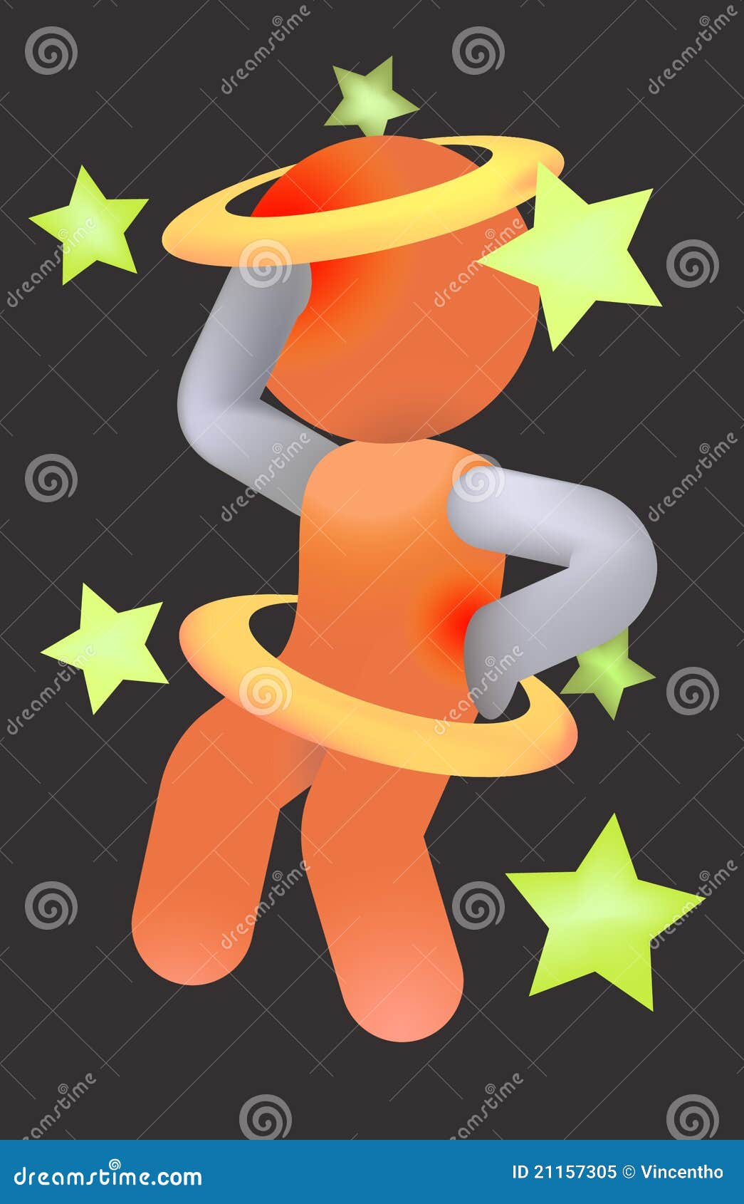 Headache and Backache Pain Abstract Illustration Stock Vector ...