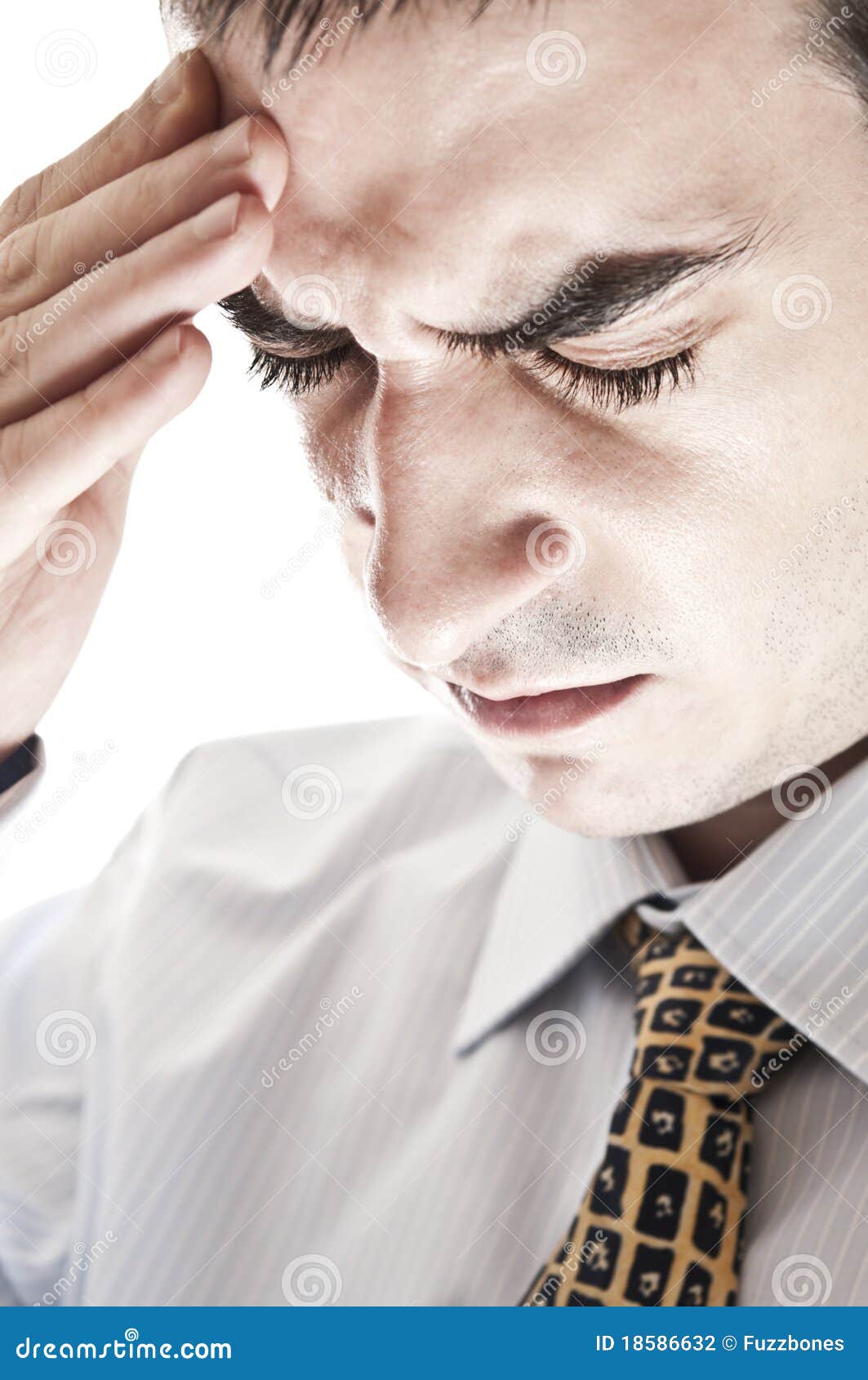 Headache of business man stock photo. Image of portrait - 18586632