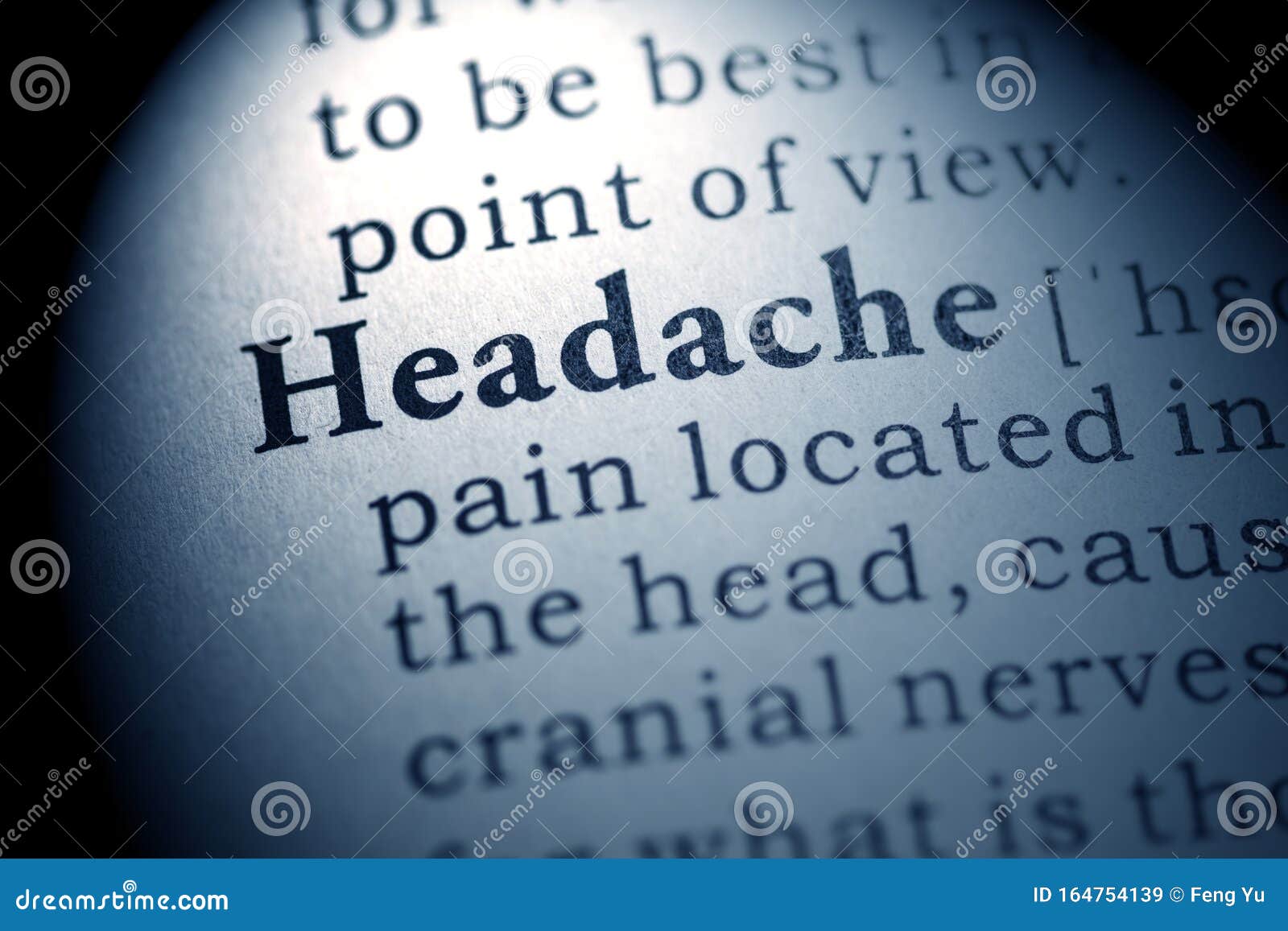 Definition of the Word Headache Stock Image - Image of dictionary, text ...
