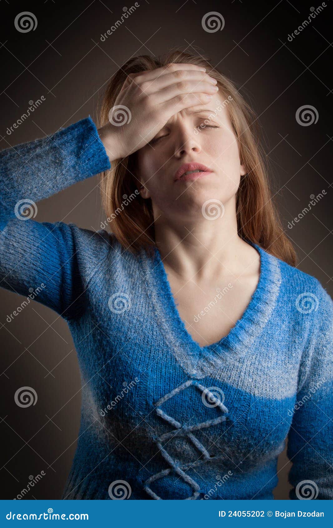 Headache girl stock photo. Image of psychology, woman - 24055202