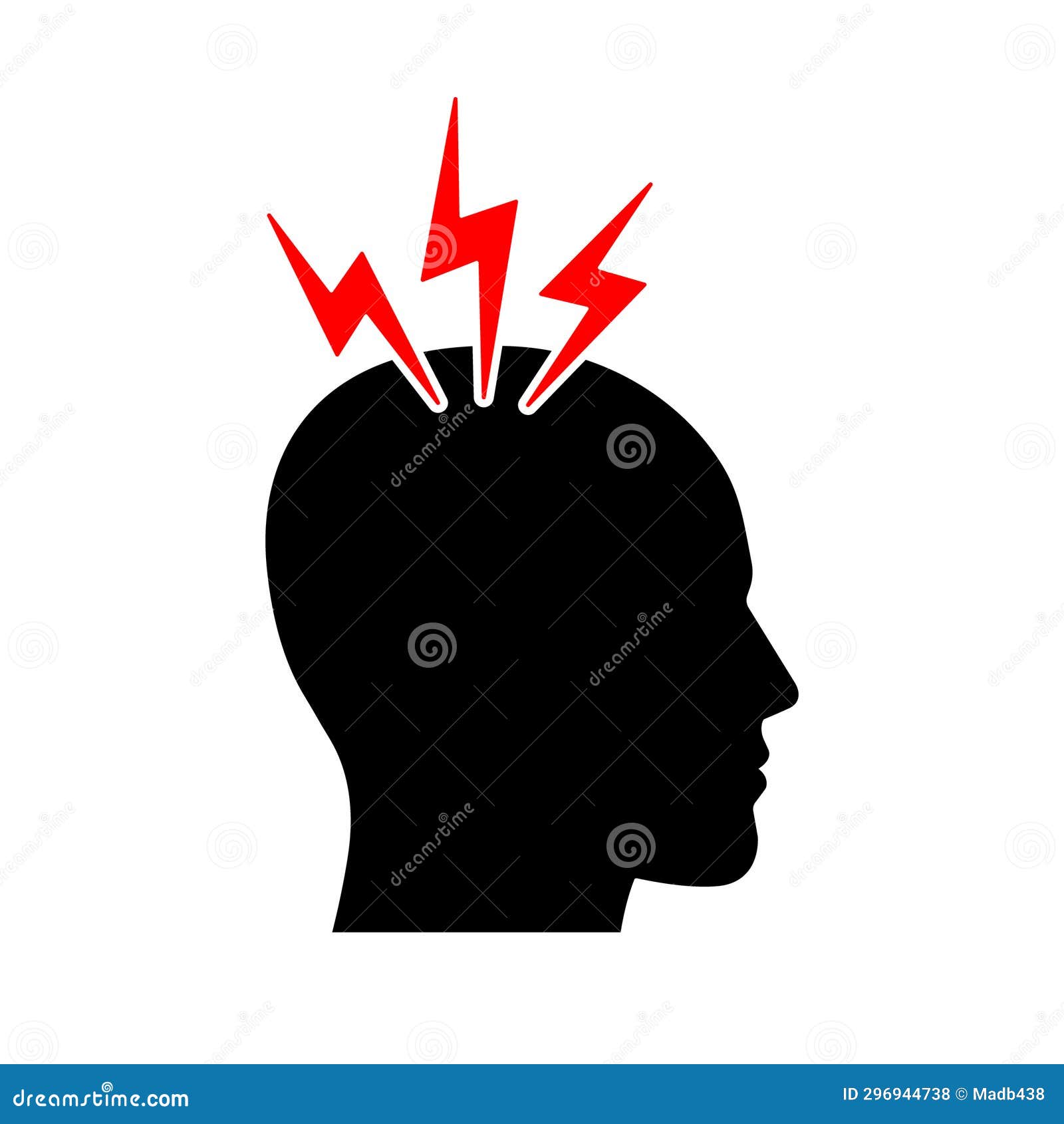 Headache Icon Design in Flat Style. Vector. Stock Illustration ...