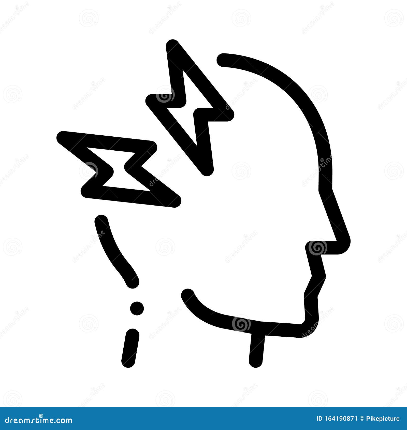 Headache Icon Vector Outline Illustration Stock Vector - Illustration ...