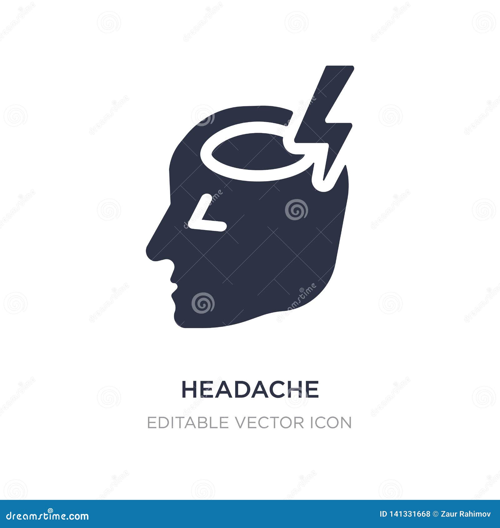 Headache Icon on White Background. Simple Element Illustration from ...