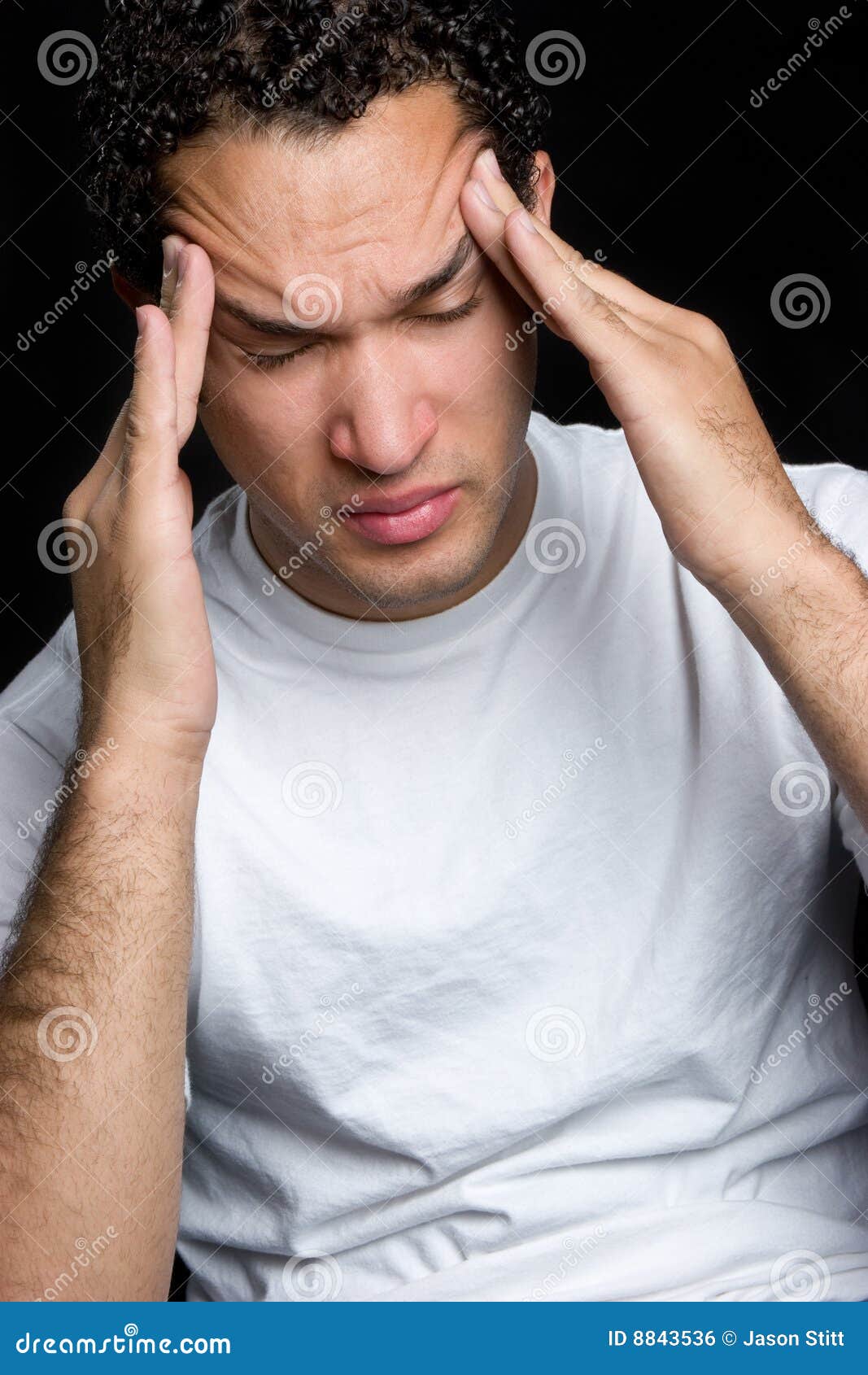 Headache Man stock photo. Image of closeup, black, depressed - 8843536
