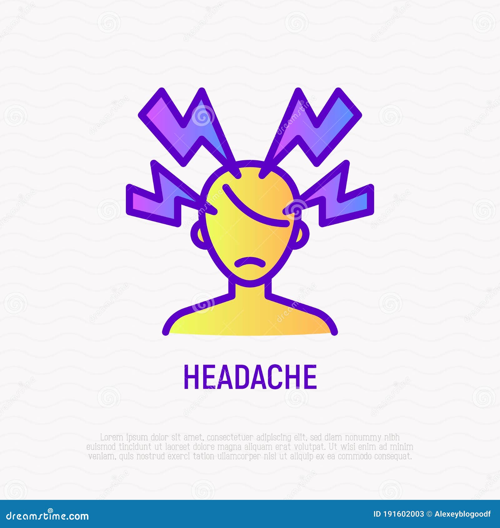 Headache or Migraine Thin Line Icon. Modern Vector Illustration Stock ...