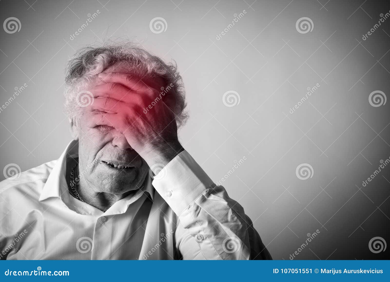 Headache. Old man and pain stock image. Image of deprived - 107051551